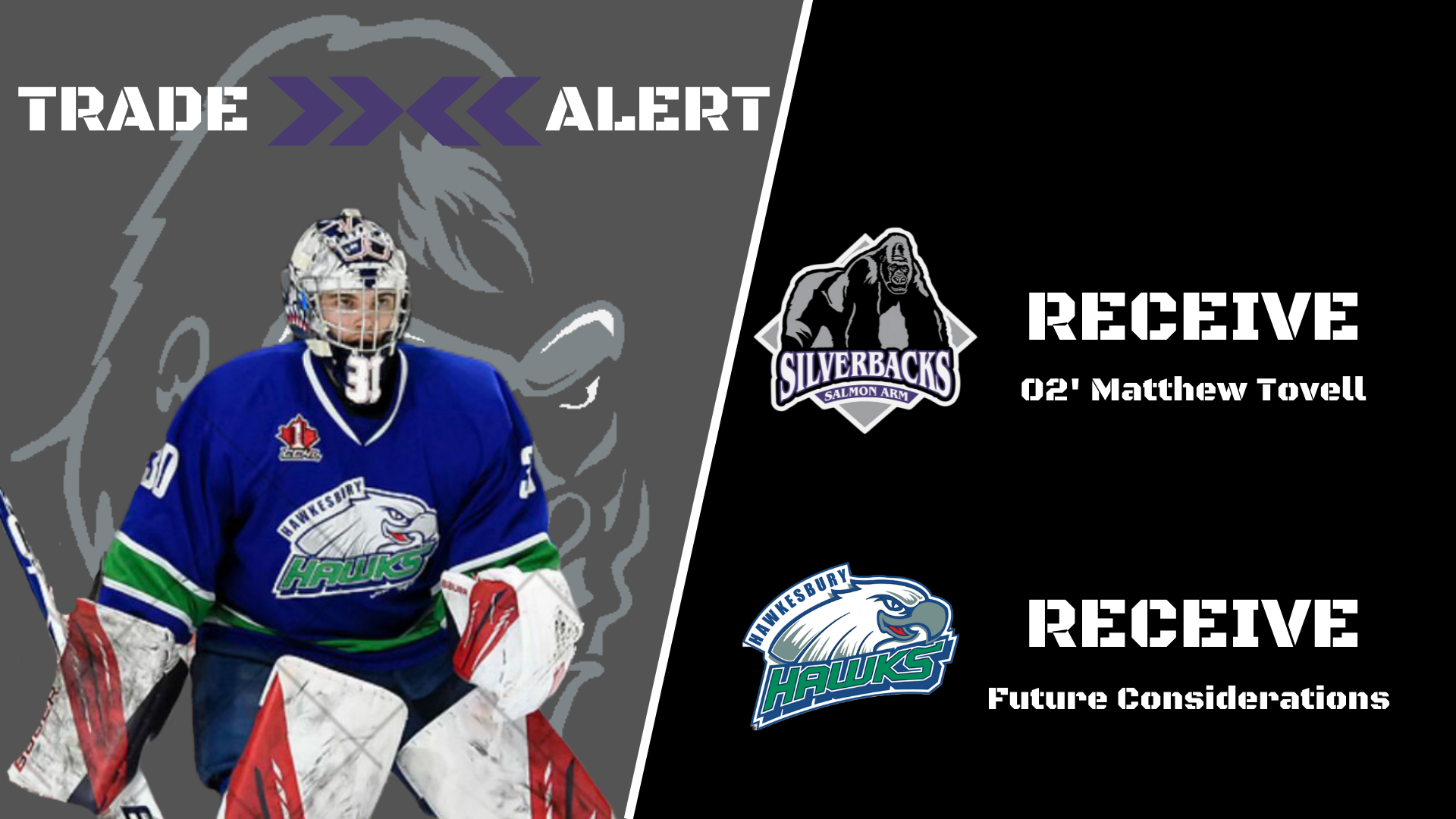 Silverbacks Acquire Tovell from the Hawkesbury Hawks | Salmon Arm ...